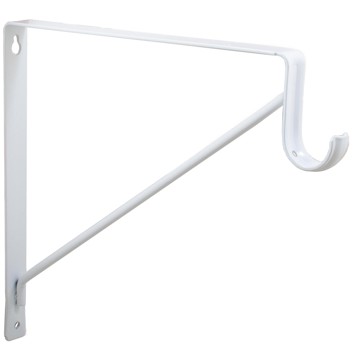 Heavy-Duty Round Bar Shelf Bracket with 3" Drop — Stone Harbor Hardware