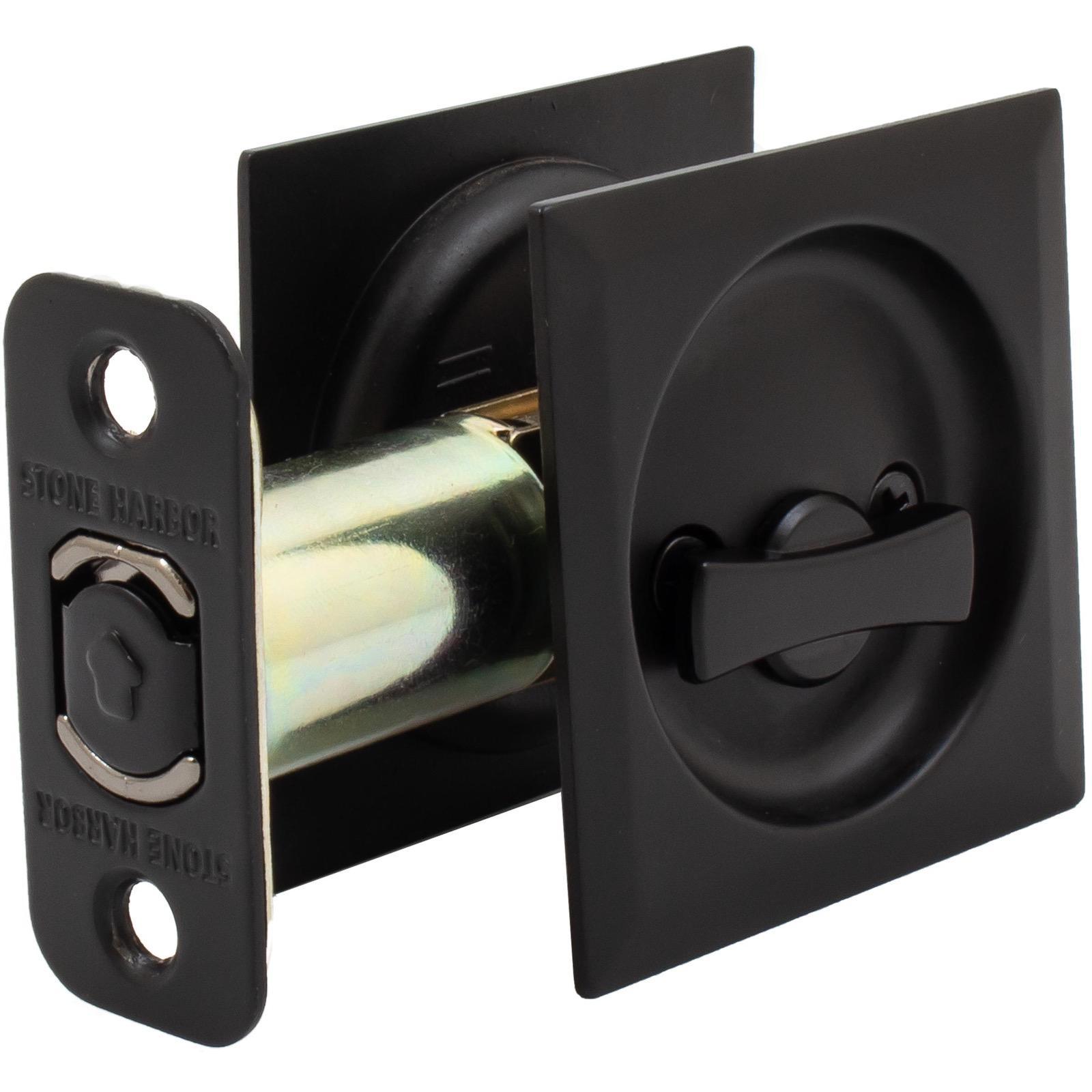 Contemporary Square Pocket Door Lock, Privacy Function