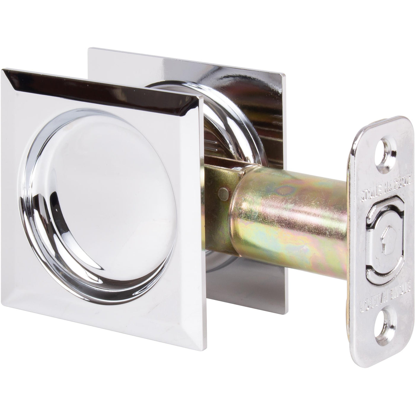 Contemporary Square Pocket Door Lock, Passage Function — Stone Harbor ...