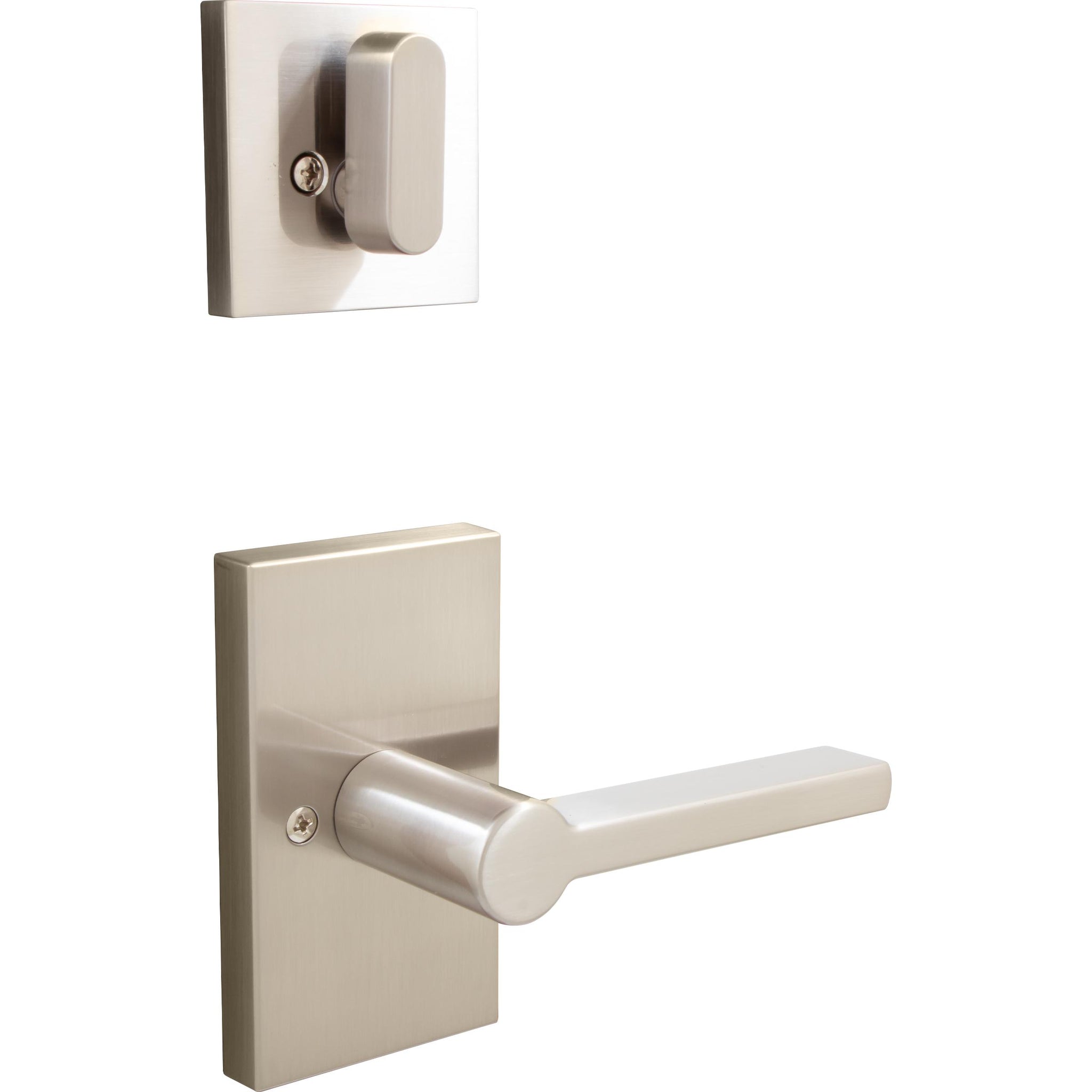 Vienna Door Lever with Rectangular Rosette, Interior Handleset Trim